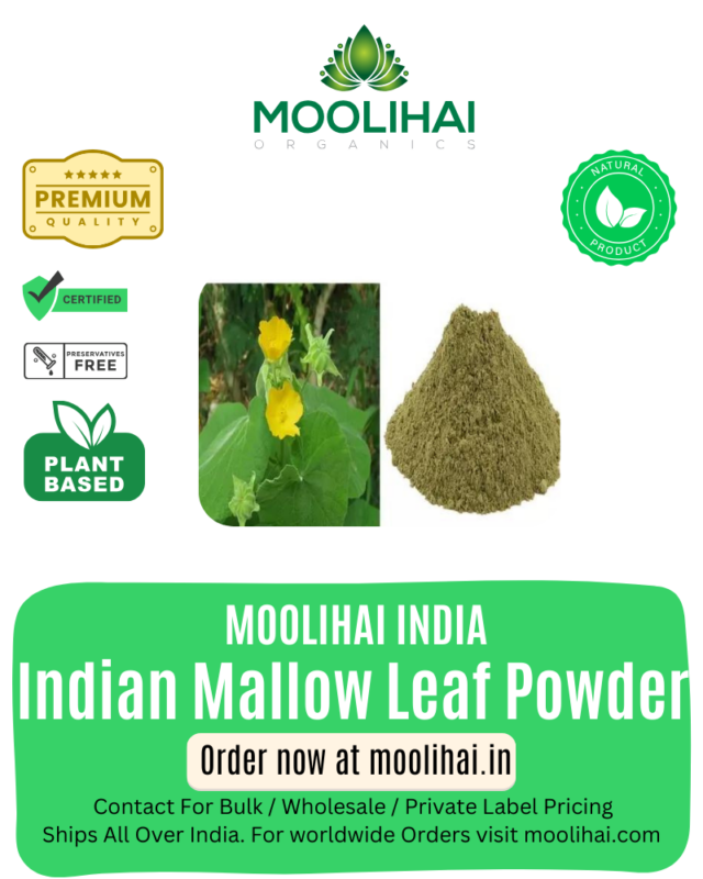 Indian Mallow Leaf Powder / Thuthi Ilai Powder / Kanghi / Duvvena ...